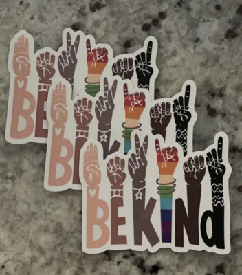 Be Kind Sign Language Stickers Set of 3 | eBay