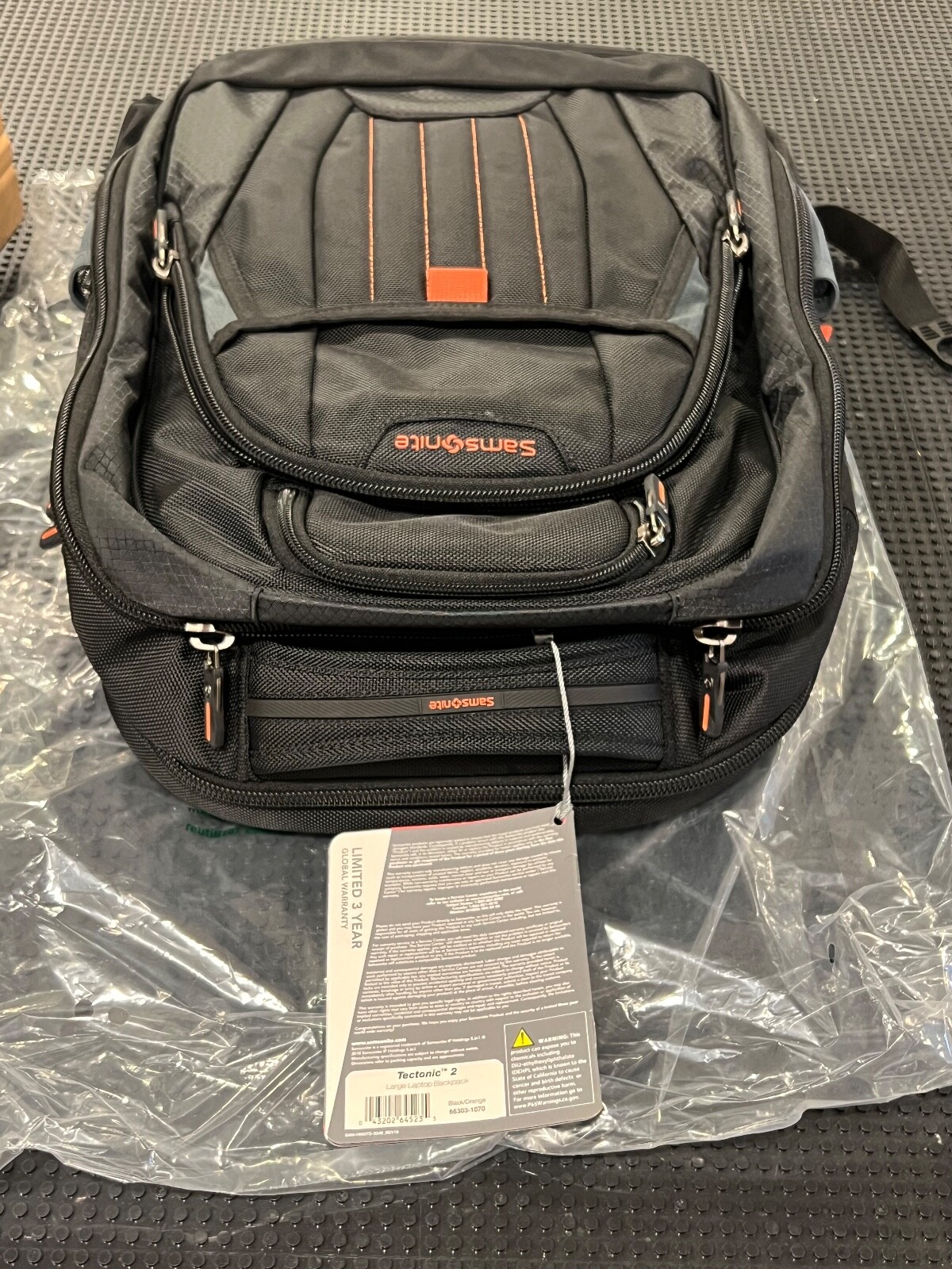 Samsonite Tectonic 2 Large Backpack, Black/Orange, 18 x 13.3 x 8.6 | eBay