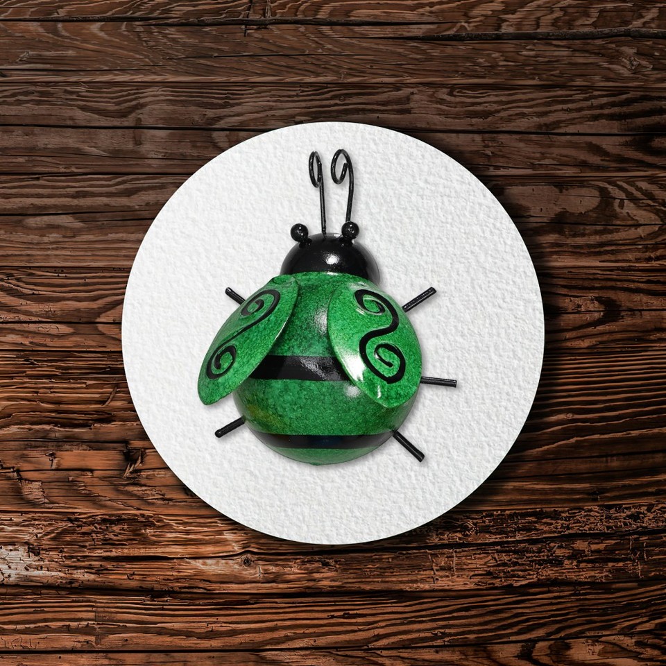 4pcs Metal Ladybugs Wall Decor ladybugs Wall Sculpture Fence Garden ...