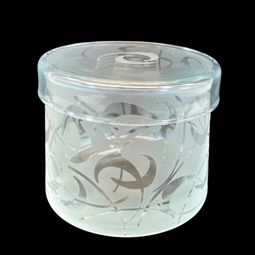 Michael Weems Etched Carved Crystal Elise Candy Dish Jar w/ Lid ...
