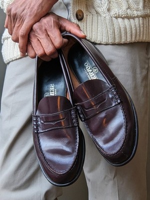Sebago Men's Classic Dan Made In USA Vintage Leather Loafers Burgundy ...