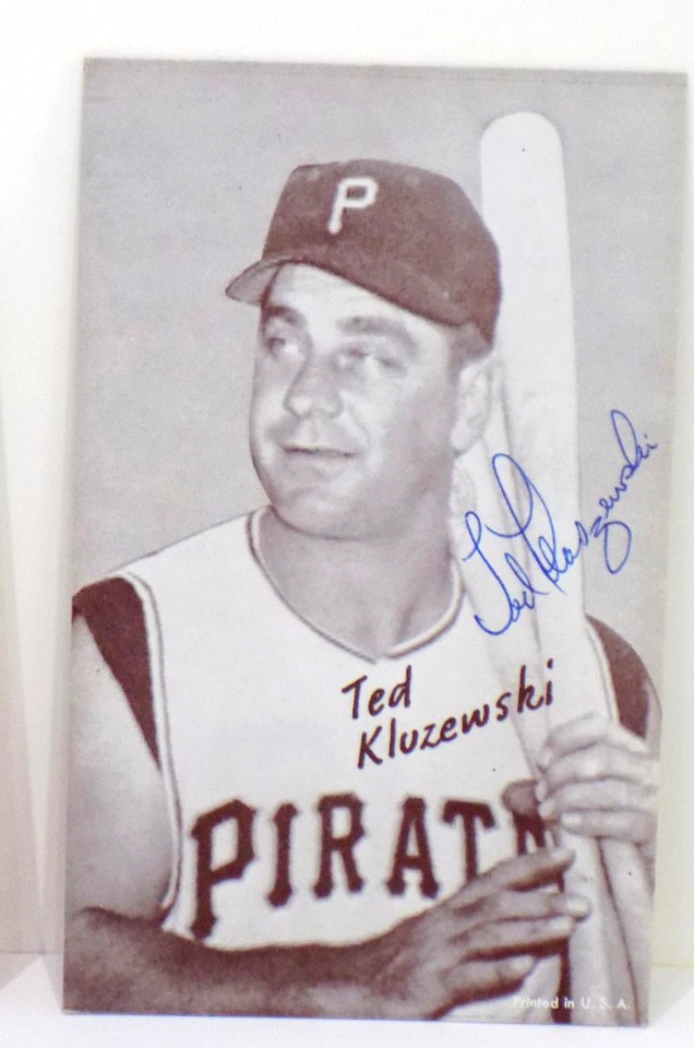 TED KLUSZEWSKI Signed 1947-1966 Autograph 3.25x5.5" Exhibit Card Reds ...