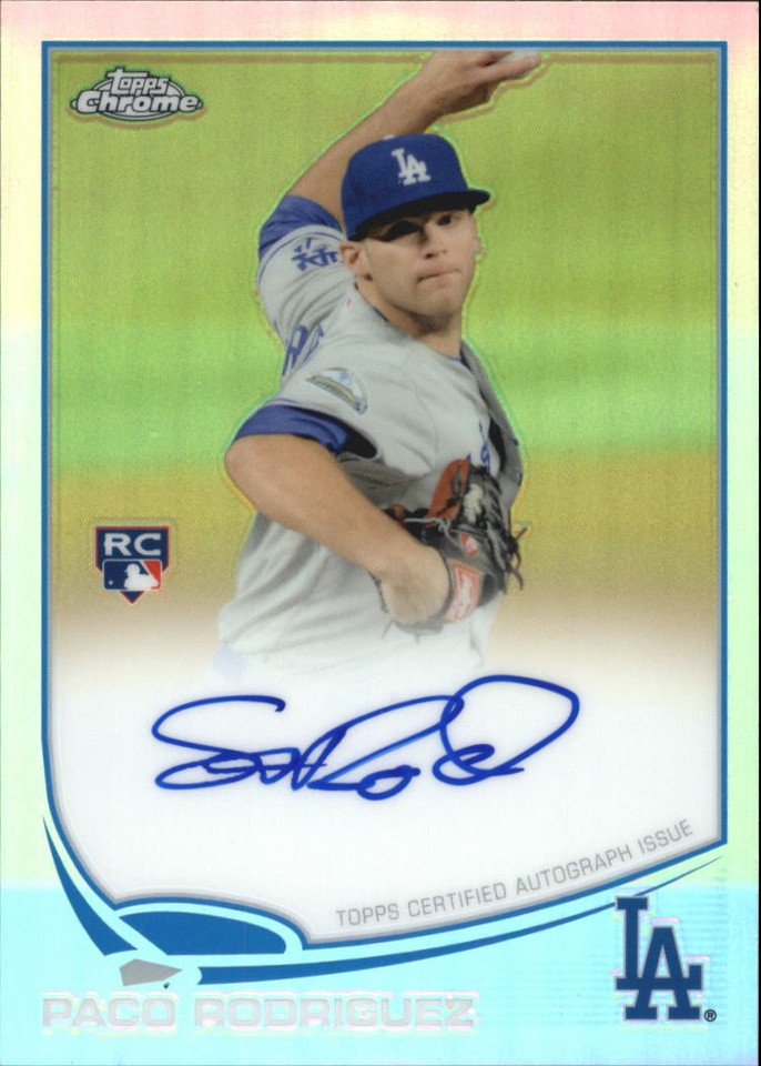 2013 Topps Chrome Rookie Autographs Refractors Baseball Card #182 Paco ...