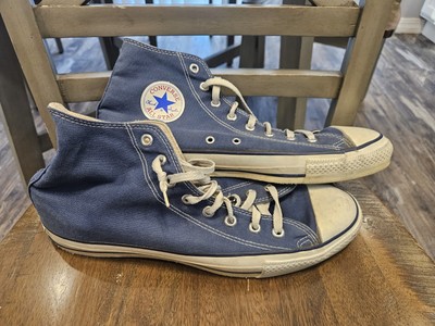 VTG 1980's Converse Chuck Taylor All Star Blue High Top Shoes Sz 12 ...