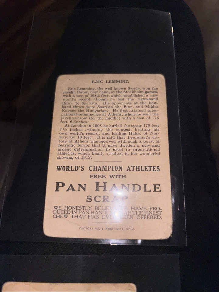 1910 panhandle scrap tobacco javelin Eric lemming & Kolehmainen World ...