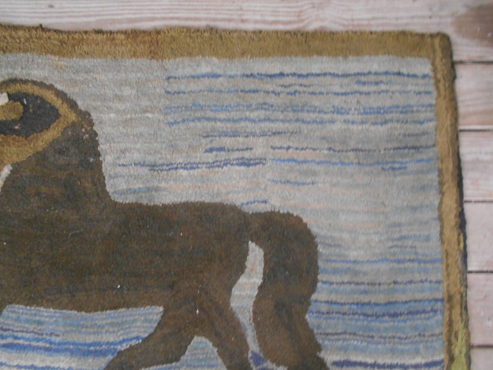 ANTIQUE 19th CENTURY FOLK ART HORSE HOOKED RUG | eBay