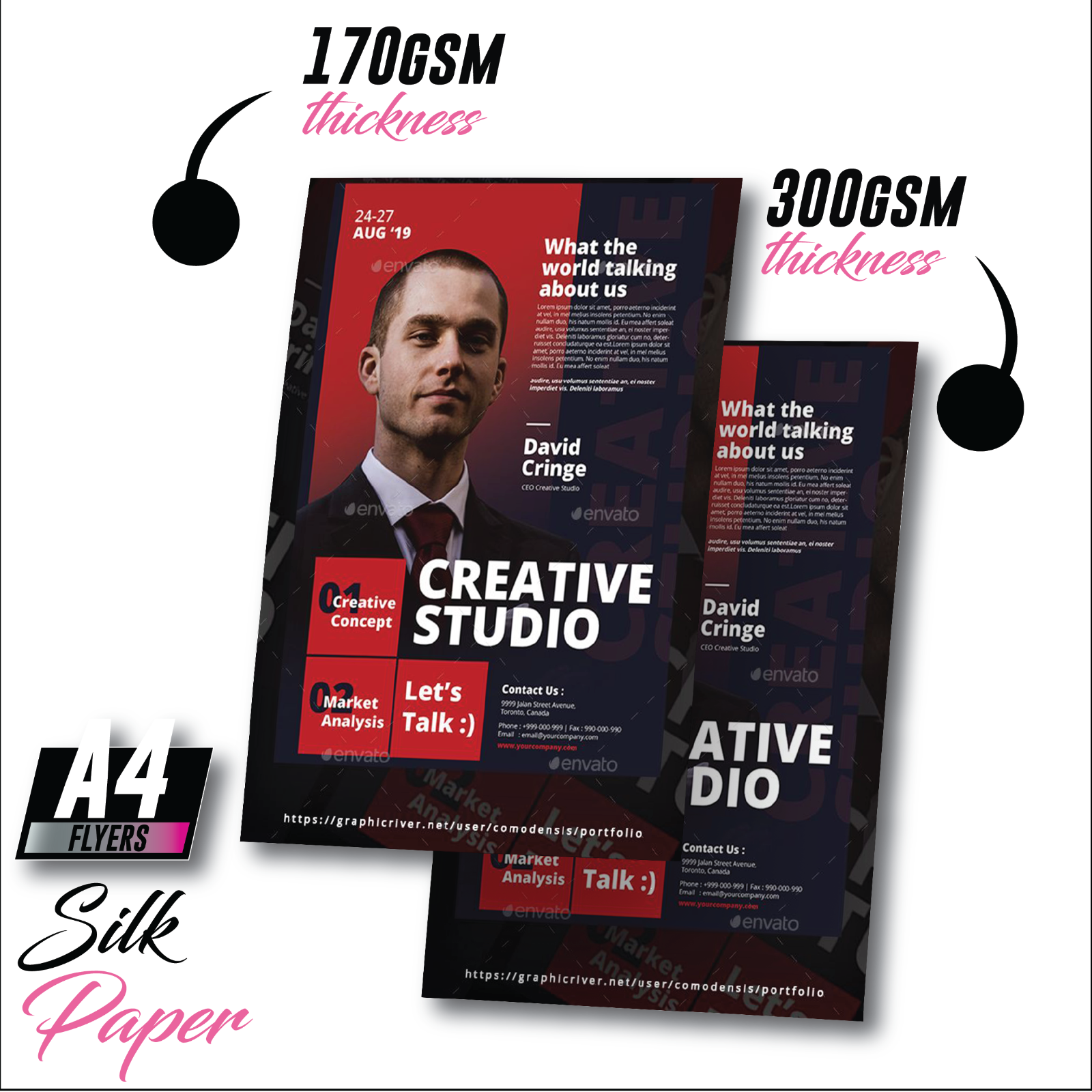 A4 Flyers Leaflets Printed Full Colour 170gsm Gloss 300gsm Silk Flyer ...