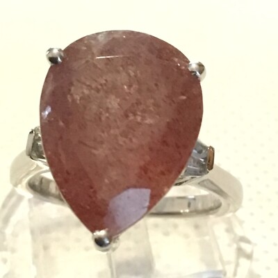 Genuine Natural Tazanian Natronite & White Topaz Ring (Sz7) TGW 7.65cts ...