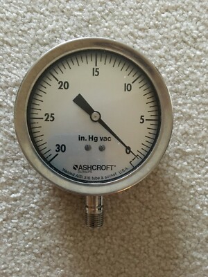Ashcroft Pressure Gauge 30-0 in. Hg vac Q-8978 | eBay