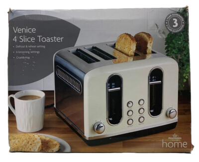 4 slice st steel Toaster defrost reheat 6 function Venice Morrisons ...