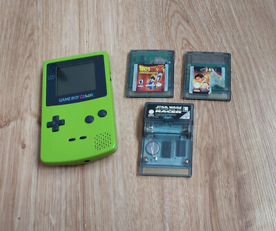 Nintendo Game Boy Color Green with 3 Games - Tested & Working | eBay