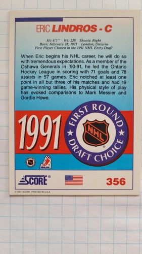 Eric Lindros Rookie Hockey Card | eBay