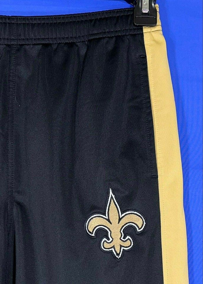 NFL TEAM APPAREL Black/Gold NEW ORLEANS SAINTS Poly Knit SWEATPANTS Sz ...