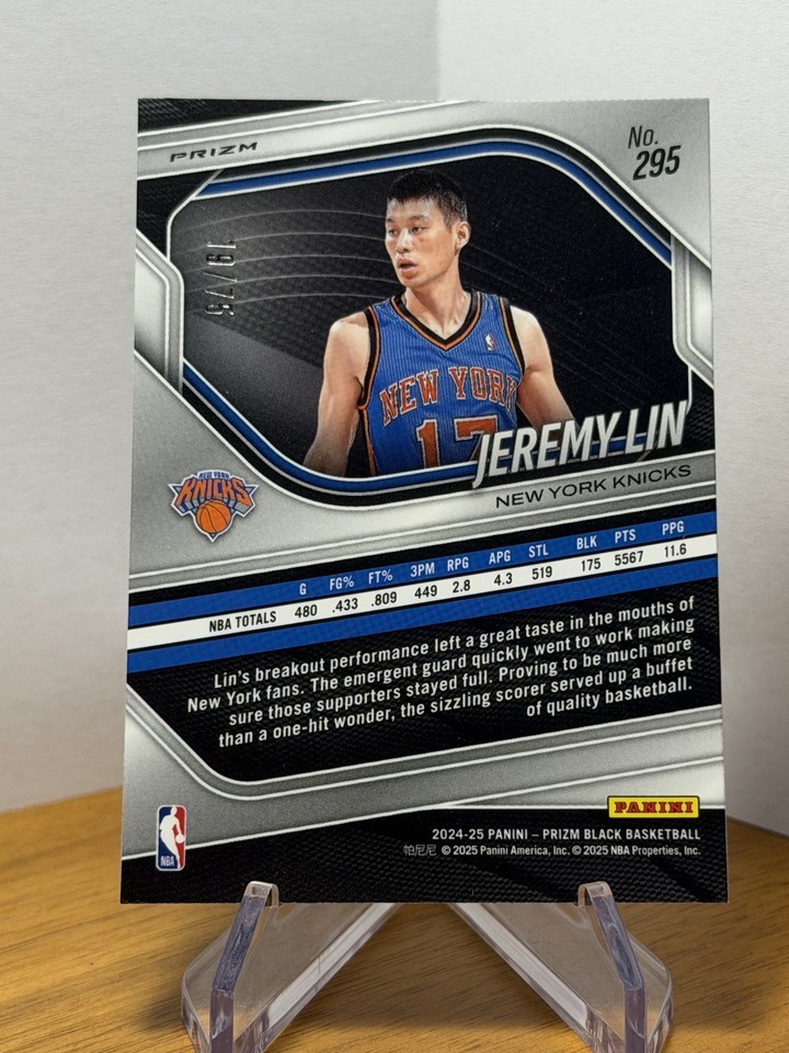 2024-25 Panini Prizm Black Jeremy Lin RED POWER New York Knicks LEGENDS ...