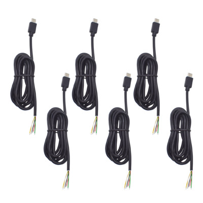6pcs Micro USB 5-Pin Pigtail 1.2M/4FT 28AWG Cable w/ Bare Ends for ...
