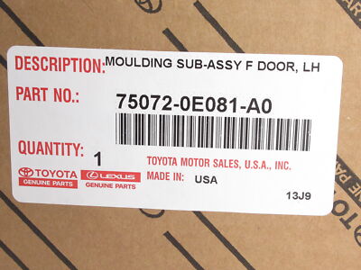 Genuine OEM Toyota 75072-0E081-A0 Driver Front Rocker Molding 2014-19 ...