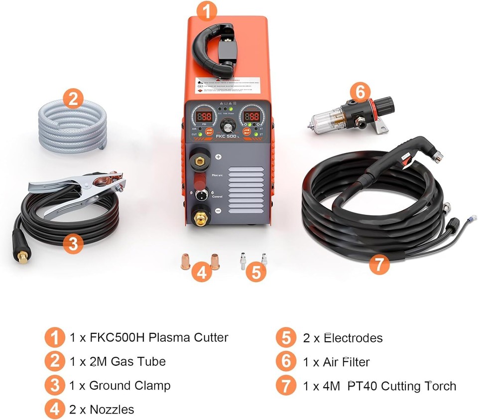 50A Plasma Cutter 220V Non Contact Low Frequency IGBT 2T/4T Max Cutting ...