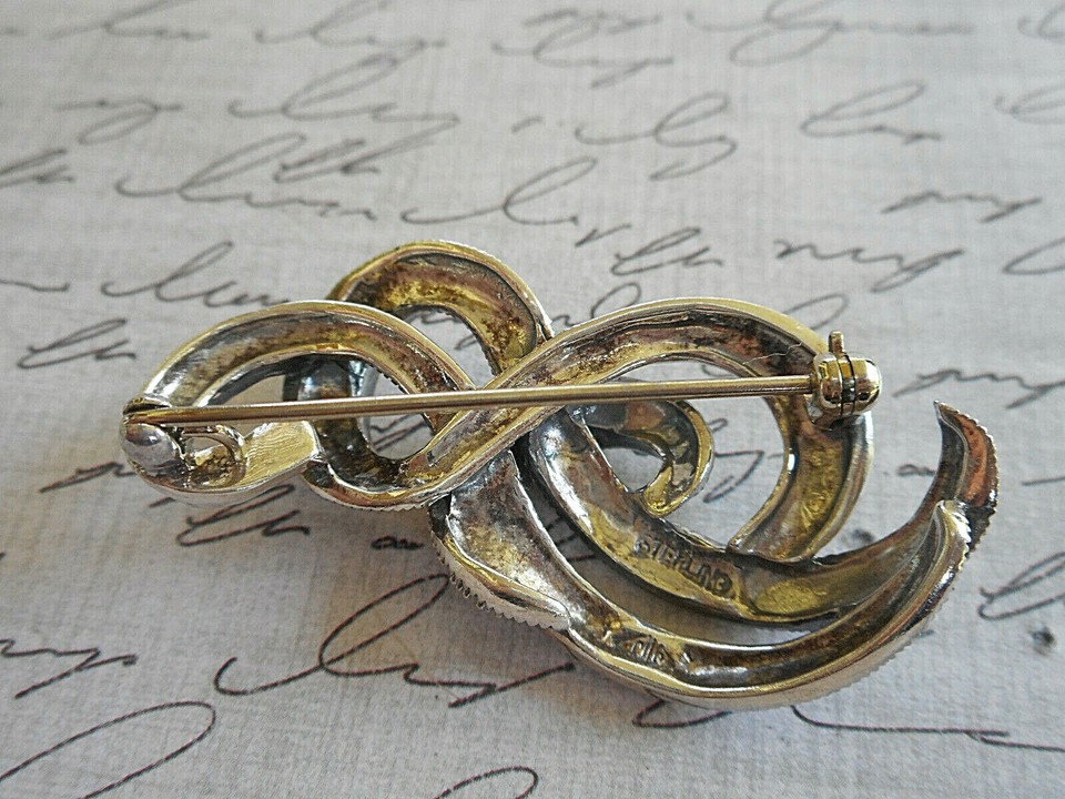 Judith Jack Sterling Silver Loose Knot Marcasite Brooch Pin JJ19-2 | eBay