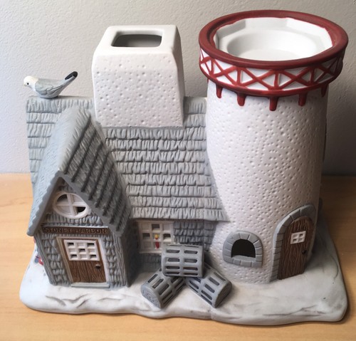 PartyLite Stoney Harbor Lighthouse Tealight House Sea Ocean Water P0383 ...