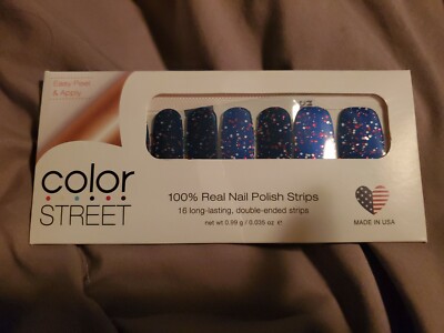 Color Street FREEDOM CALLING Patriotic Red/Wht Flecks Blue Nail Strips ...