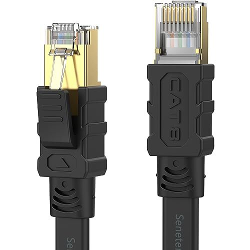 Cat 8 Ethernet Cable 20FT High Speed 40Gbps 2000Mhz Flat Internet ...