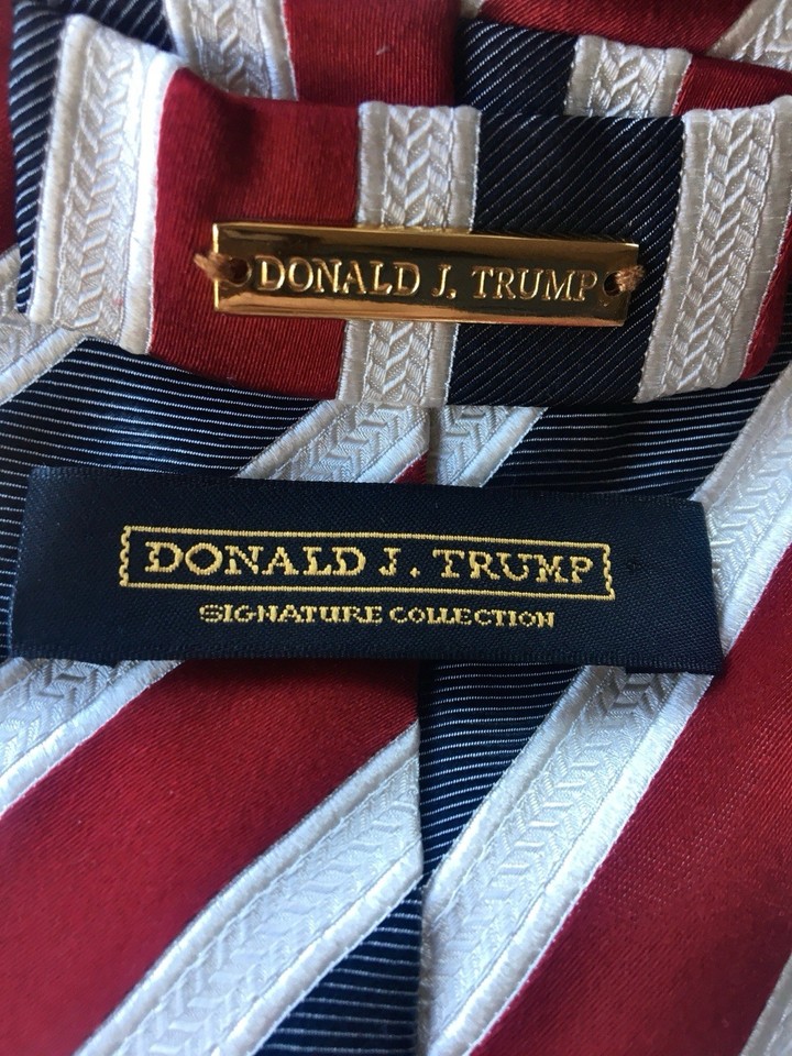 Donald J Trump Men's Necktie Signature Collection Red Blue White Stripe ...