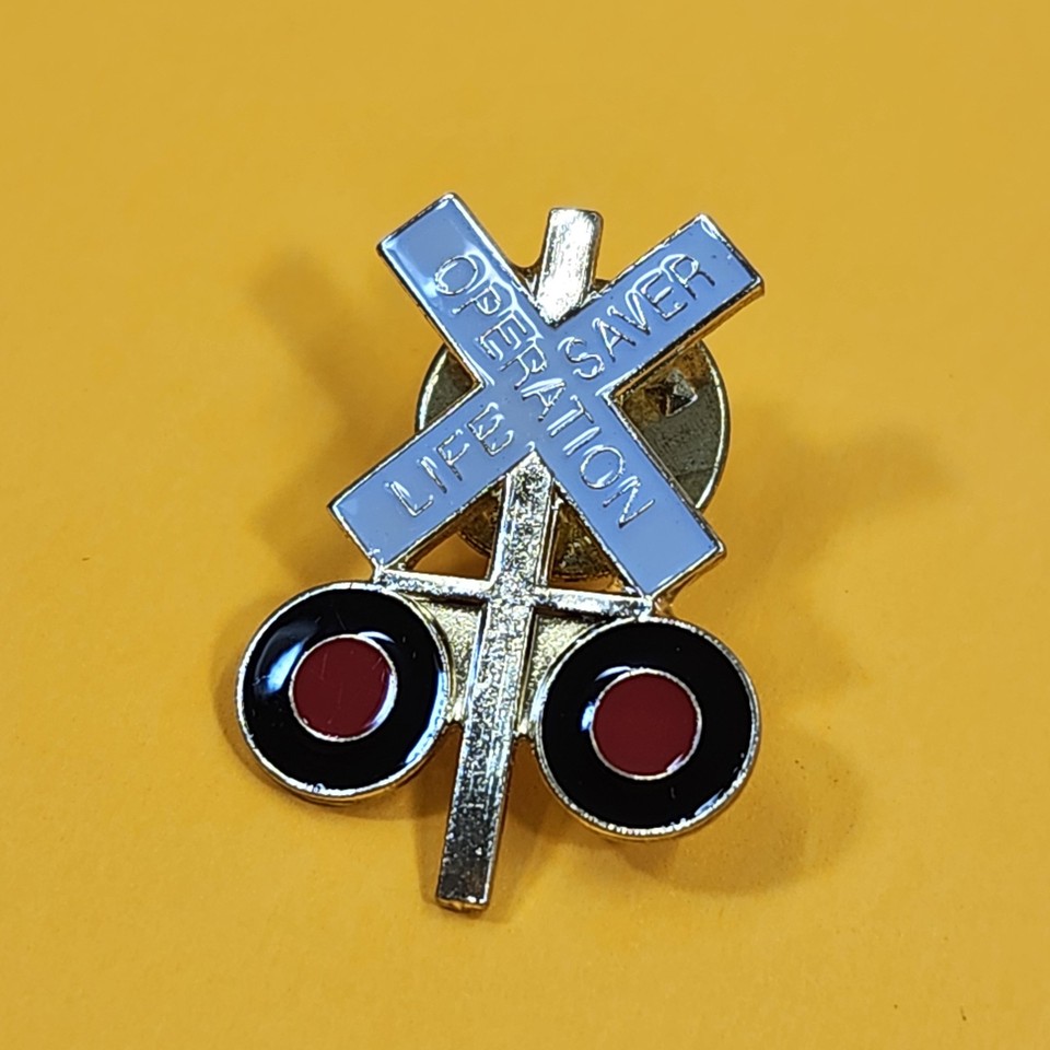 Vintage Railroad Crossing Operation Lifesaver Enamel Lapel Pin NEW ...