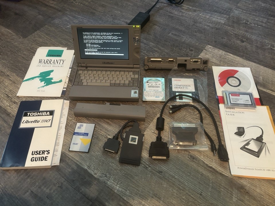 Toshiba Libretto 110CT Vintage Mini Laptop with Dock & Accessories | eBay