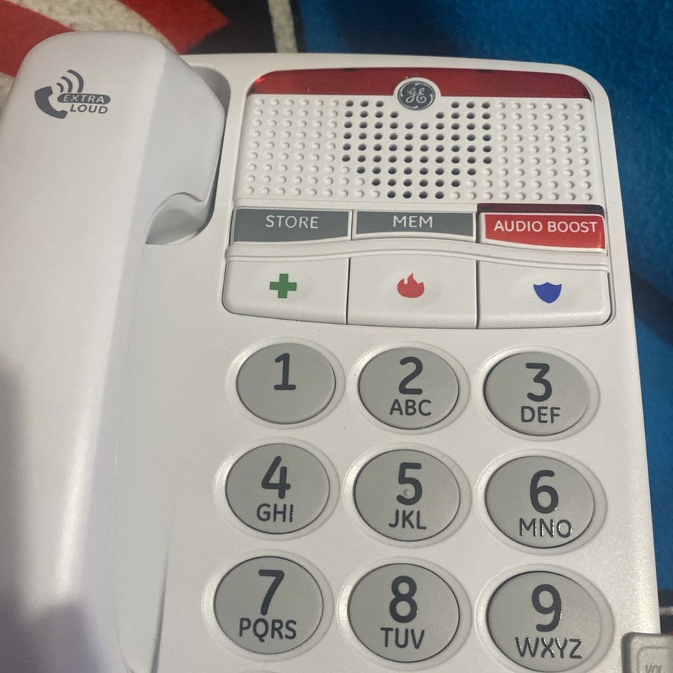 Bell Phones 29568GE1-A Big Button Corded White Speaker Phone Number | eBay