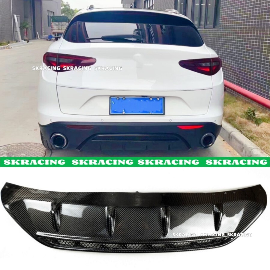 Carbon Fiber Rear Bumper Diffuser Spoiler Refit For Alfa Romeo Stelvio ...