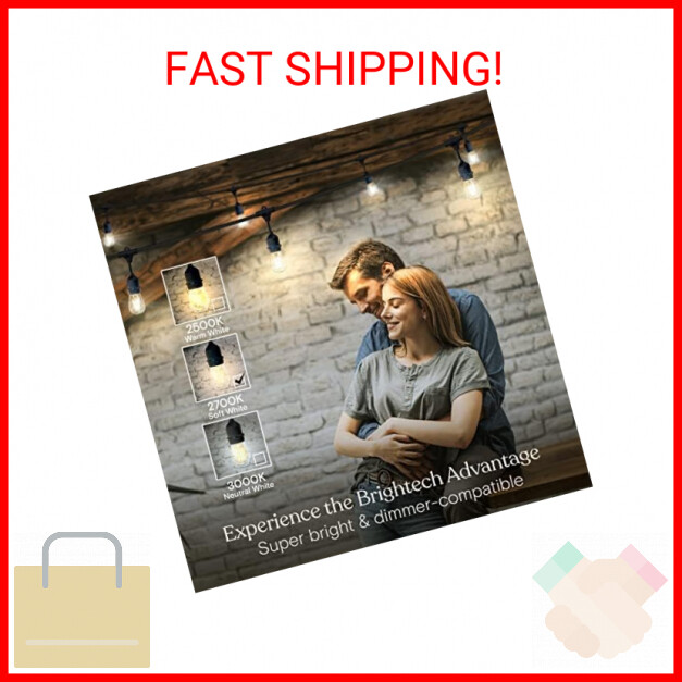 Brightech Ambience Pro - Waterproof LED Outdoor String Lights - Hanging, Dimmabl | eBay