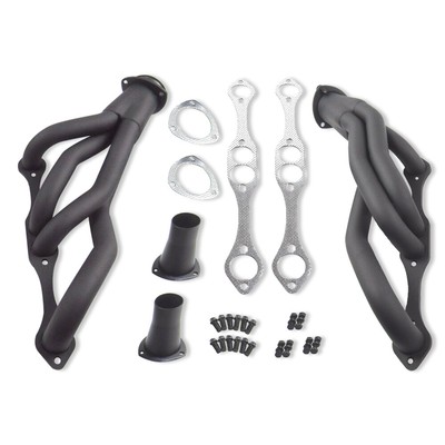 For SBC Black Coated Chevelle Monte Carlo Mid Length Headers Camaro V8 ...