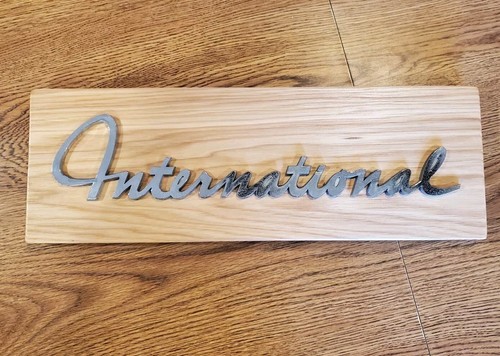 OEM 1961-68 International Truck Script Badge Sign Man Cave Wall Hanging ...