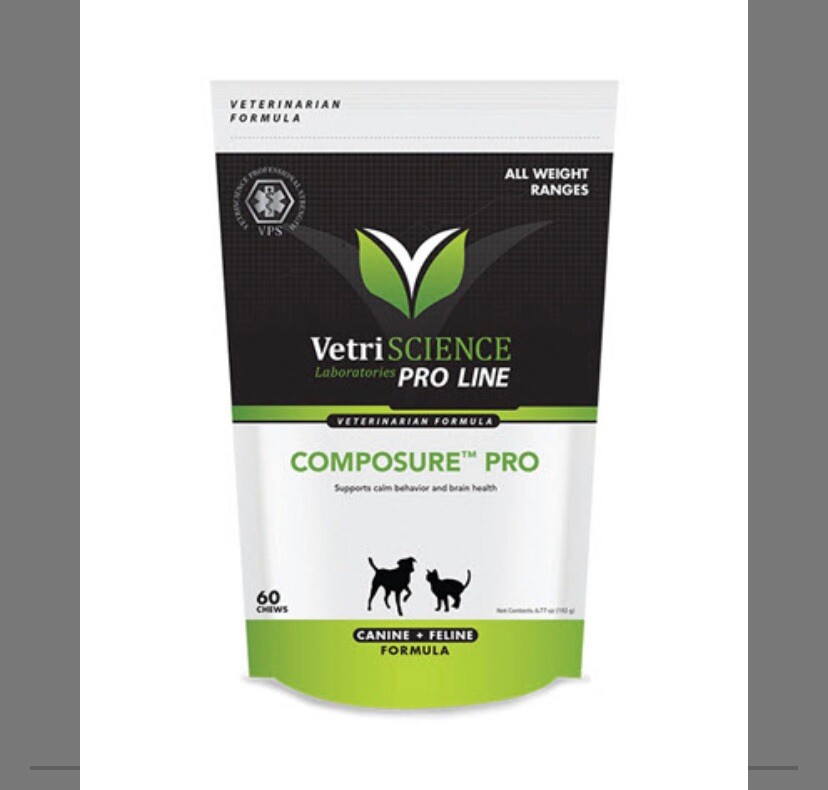 VetriScience Composure Pro for Dogs and Cats, 60 Chews Exp 12/24 ...