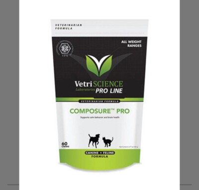 VetriScience Composure Pro for Dogs and Cats, 60 Chews Exp 12/24 ...