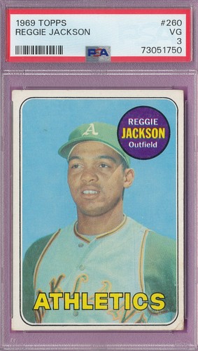 PSA 3 VG REGGIE ROOKIE 1969 TOPPS 260 JACKSON HOF GRADED UNCREASED ...