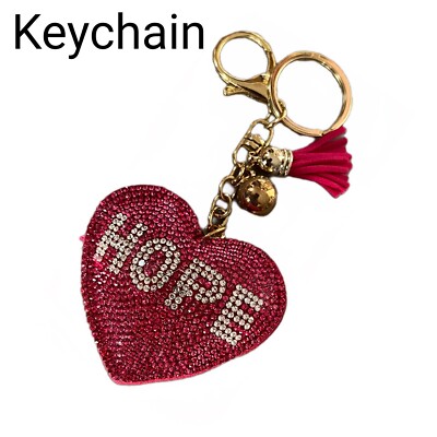 Full Crystal Fuchsia Color Keychain for Women W/Sparkly Rhinestone ...