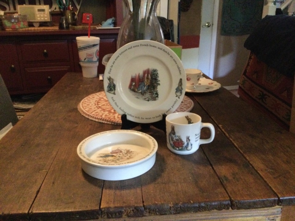 Vintage Wedgewood 3piece Children's Dinnerware set Beatrix Potter ...