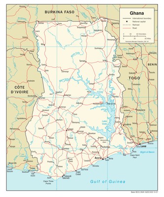 Ghana Road Highway Transportation Map Country Nation Poster Print | eBay