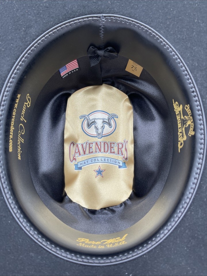 Men’s Cavender's Ranch Collection Black Felt Cowboy Hat Size 7.5 | eBay