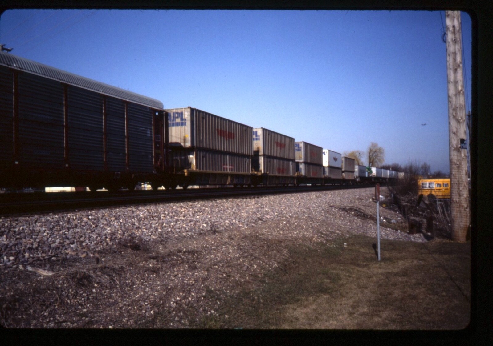 Railroad Slide - Trailer Train Flat Cars 1993 Lombard IL Intermodal ...