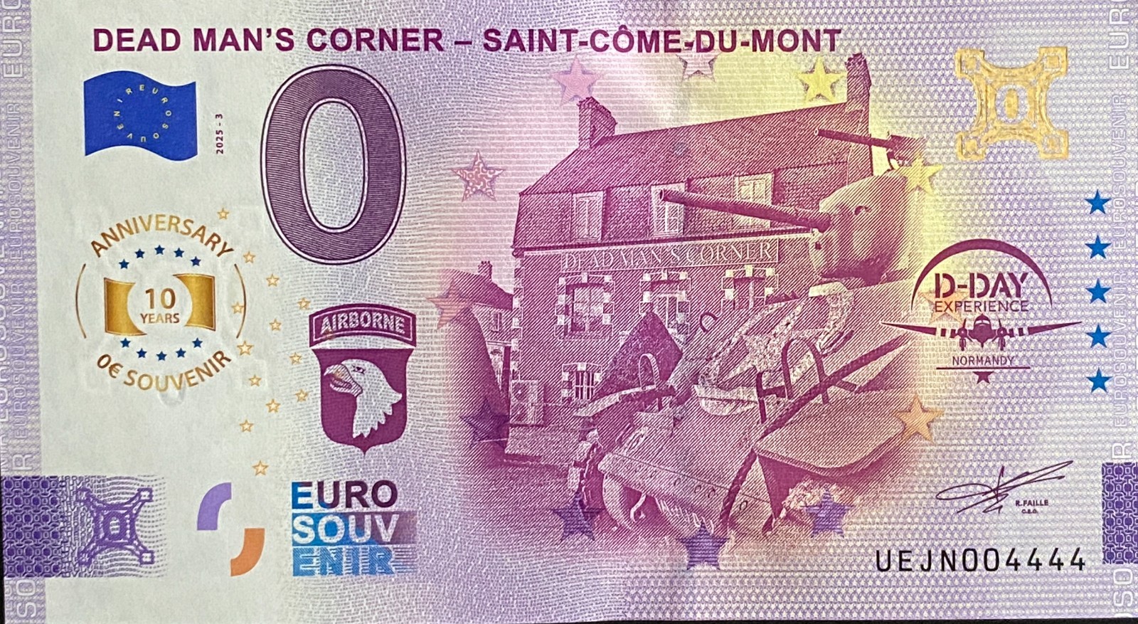 Ticket 0 Euro DEAD MAN'S Corner St Como Du Mont France 2025 Number 4444 ...