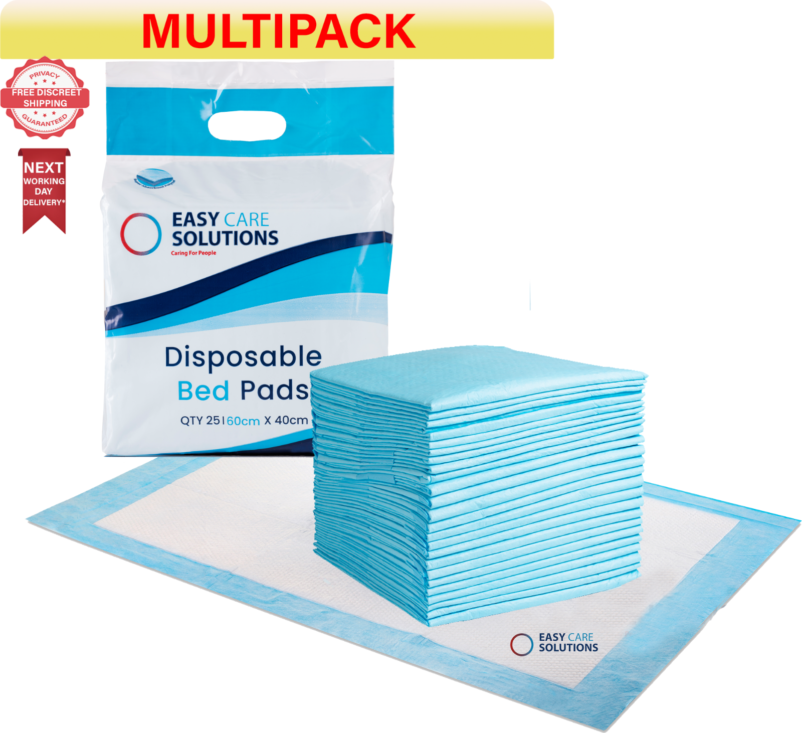 50 x Disposable Incontinence Bed Pads 60x40 cm Protection Sheets - 2 ...