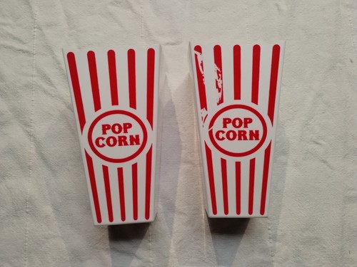 2 Pack - Retro Popcorn Buckets Reusable Bowls Plastic Movie Tubs 3.5 ...