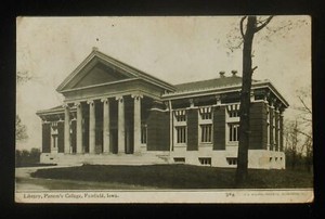 1909 Library Parson's College Fairfield IA Jefferson Co Postcard Iowa ...