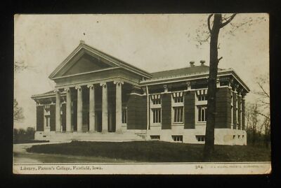 1909 Library Parson's College Fairfield IA Jefferson Co Postcard Iowa ...