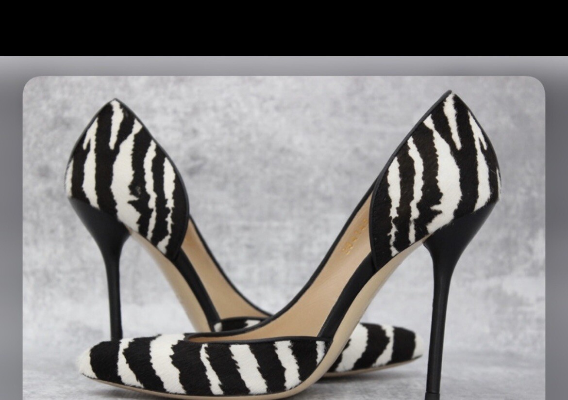 Gucci black-white ponyhair zebra print pump sz 36 - Gem