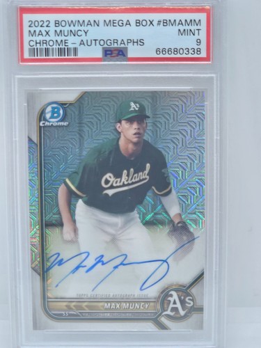2022 Bowman Chrome Max Muncy 1st Bowman Mega Box Mojo Auto - PSA 9 MINT⚾A's⚾ | eBay