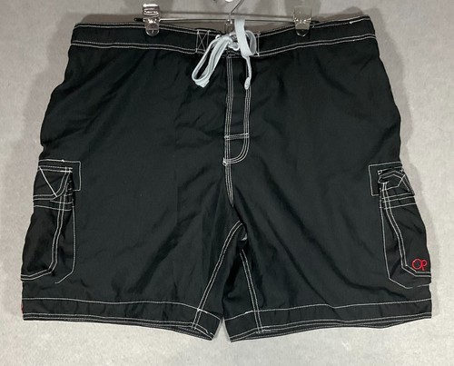 Ocean Pacific Cargo Shorts Men's 3XL 48-50 BLACK WITH WHITE-RED SIDE ...