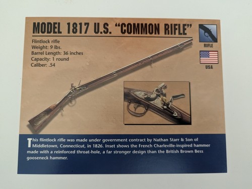 Atlas Classic Firearms Gun Info Photo Card Model 1817 Common Rifle USA ...